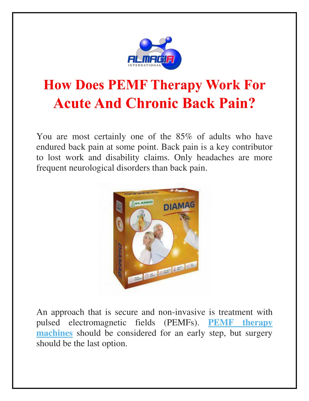 PPT - How Does PEMF Therapy Work For Acute And Chronic Back Pain ...