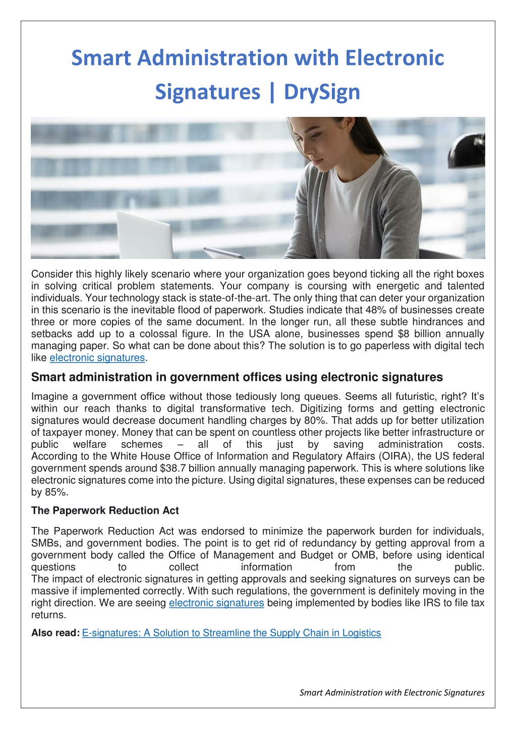 PPT - Smart Administration with Electronic Signatures | DrySign ...