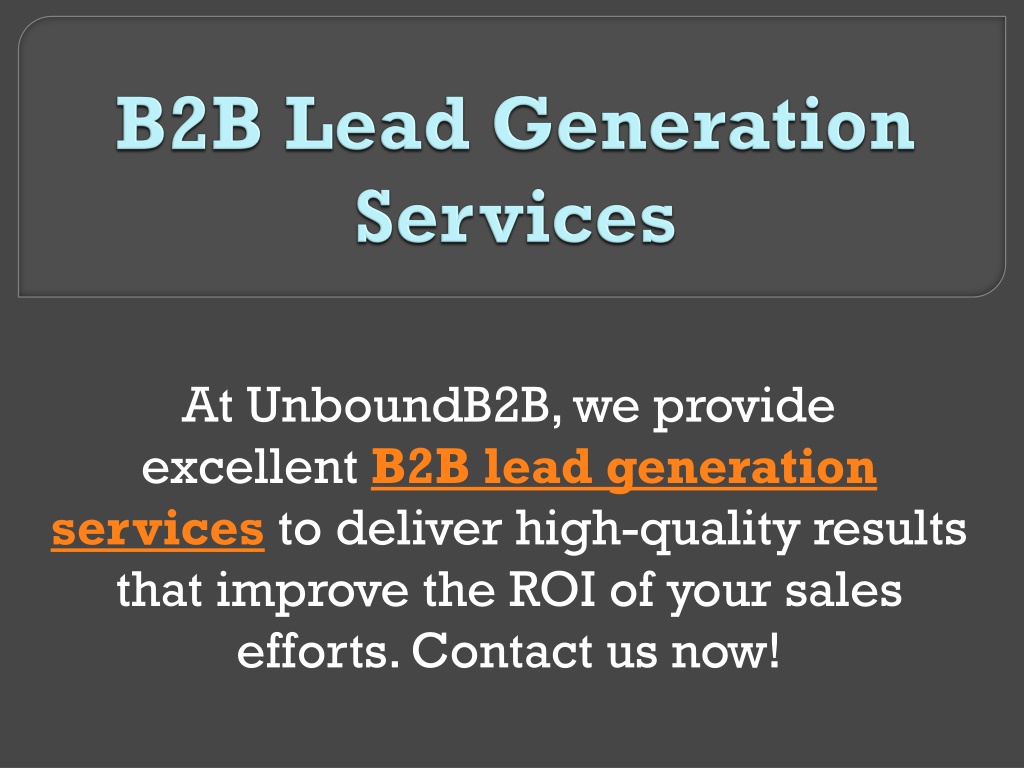 PPT - B2B Lead Generation Services PowerPoint Presentation, free ...