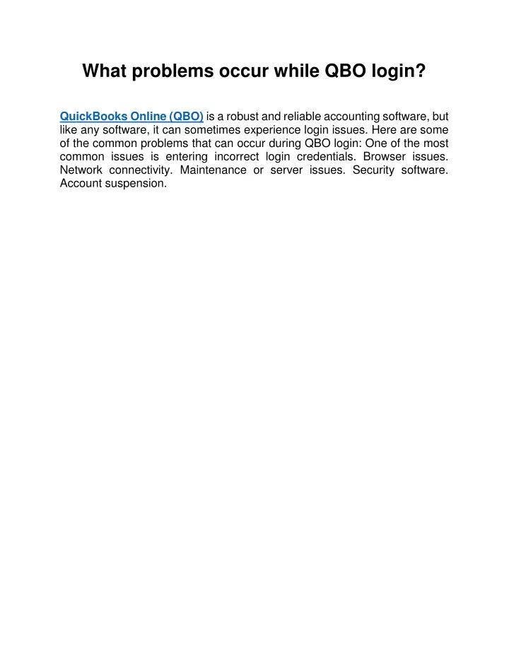 PPT - QBO-login PowerPoint Presentation, free download - ID:11969948
