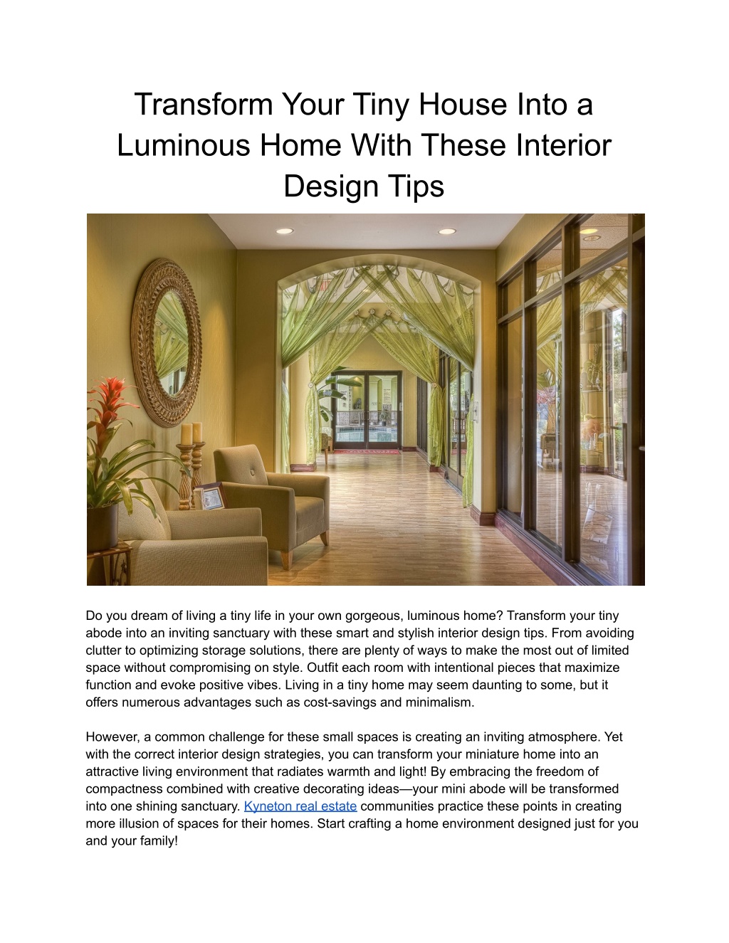 PPT - Transform Your Tiny House Into a Luminous Home With These ...