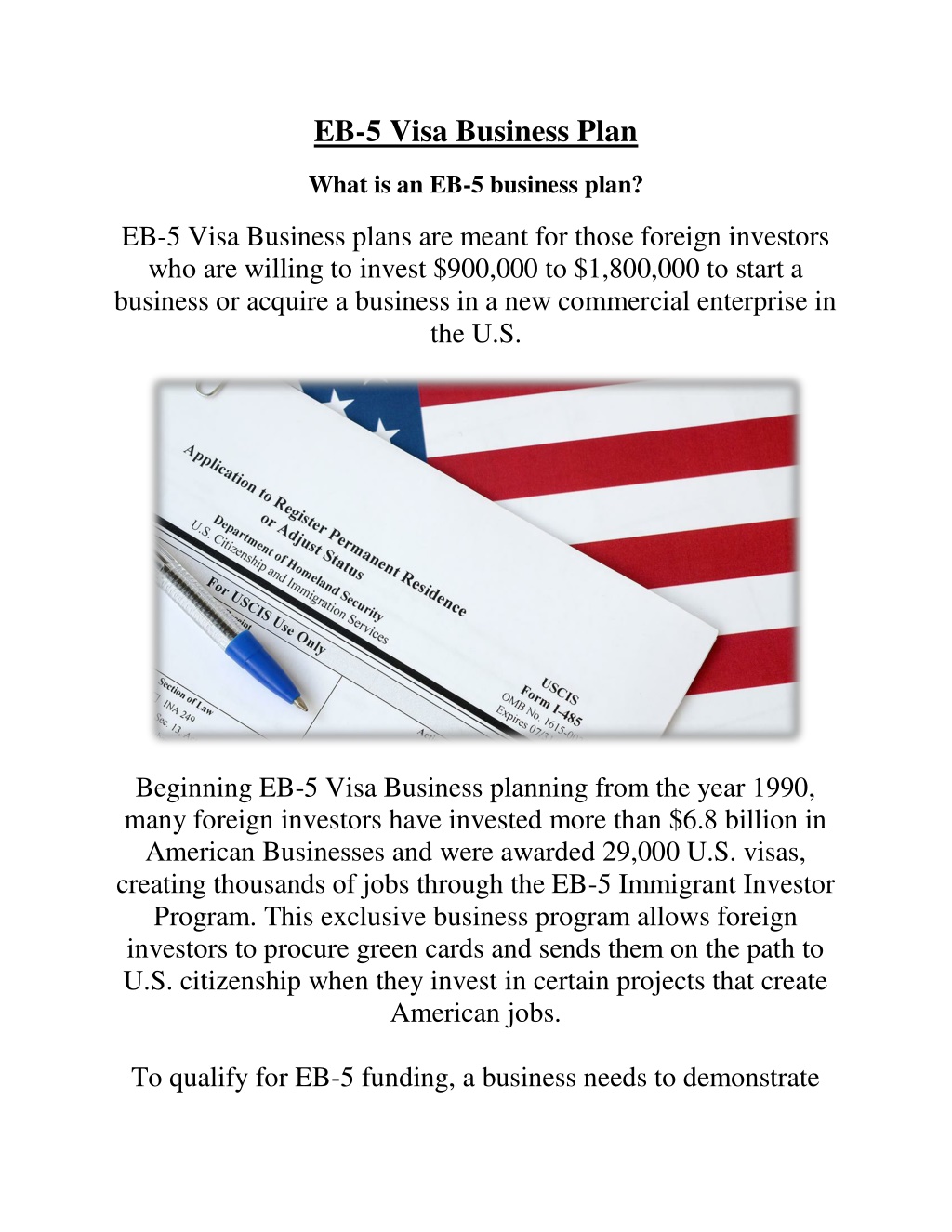 PPT - EB-5 Visa Business Plan PowerPoint Presentation, free download ...