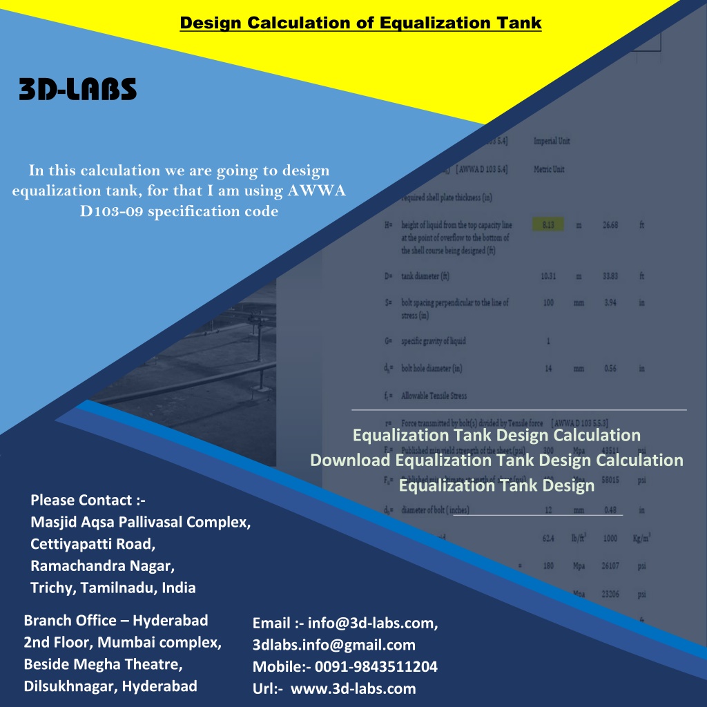 PPT - design calculation of equalization tank PowerPoint Presentation ...