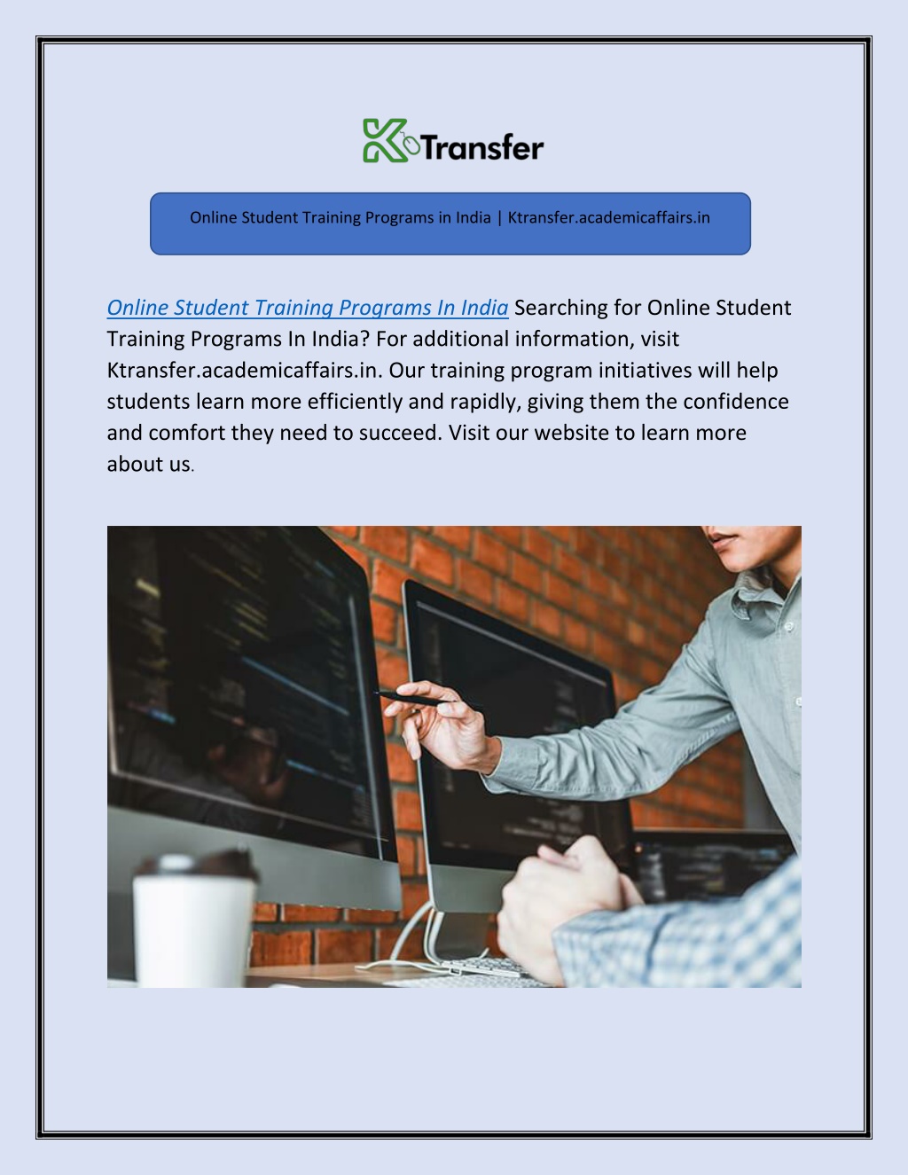PPT - Online Student Training Programs in India | Ktransfer ...