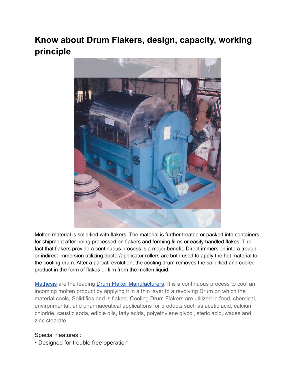 PPT - Know about Drum Flakers, design, capacity, working principle ...
