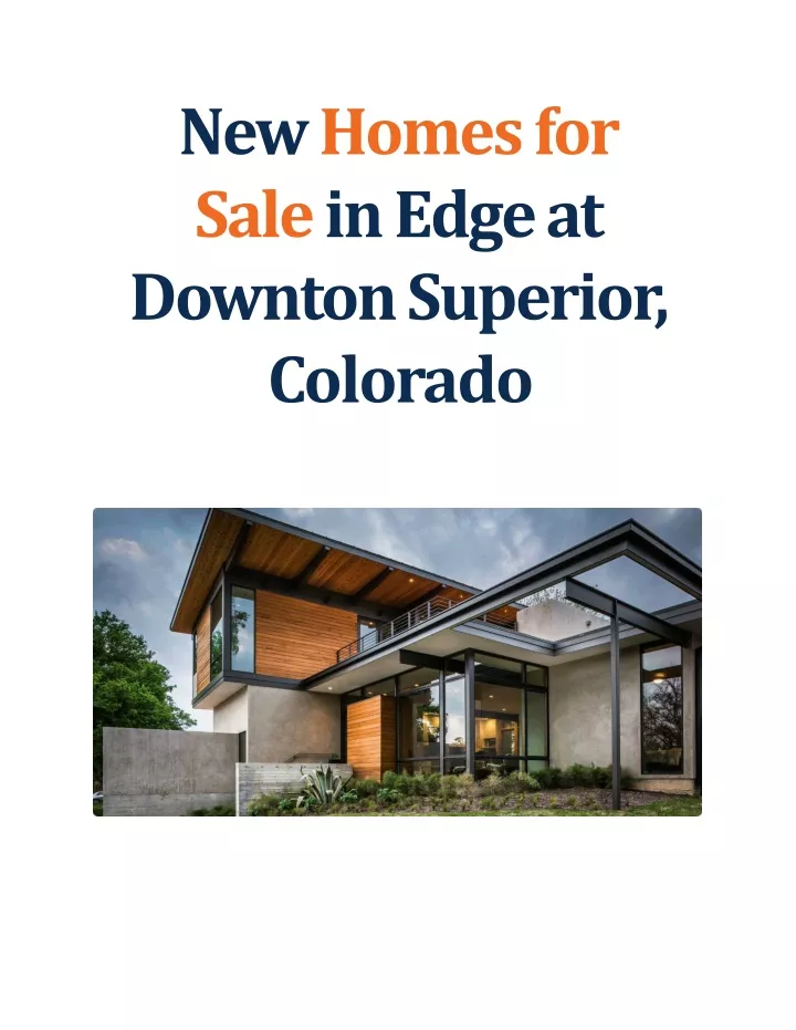 PPT - New Homes for Sale in Edge at Downtown, Superior (1) PowerPoint ...