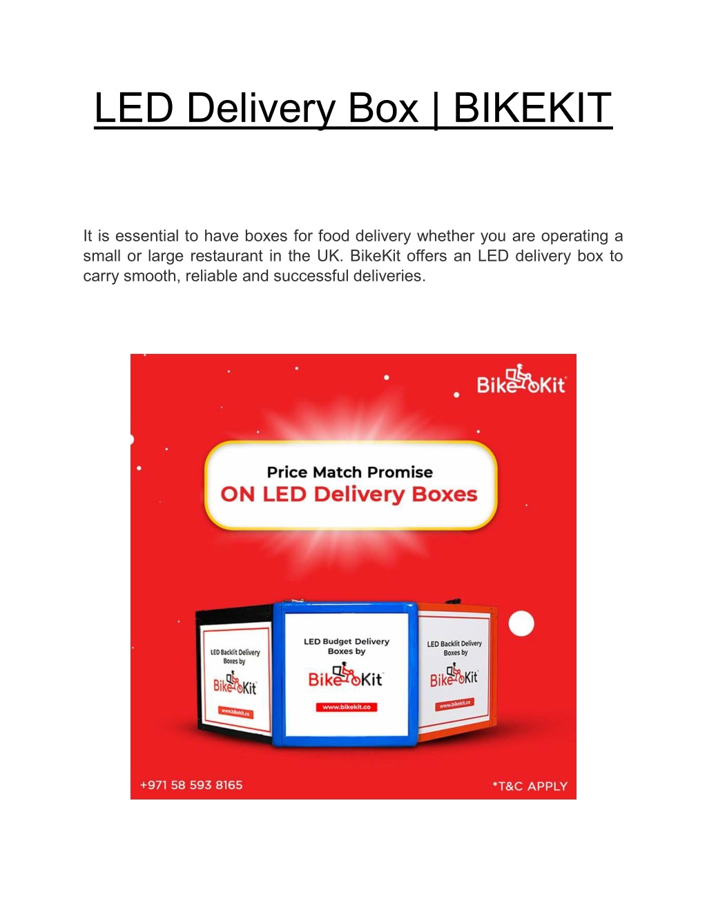 PPT - LED Delivery Box | BIKEKIT PowerPoint Presentation, free download - ID:11979713