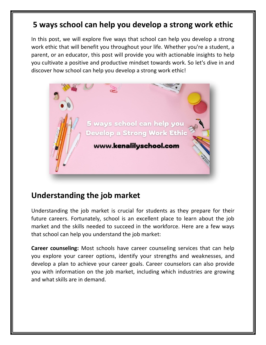 PPT - 5 ways school can help you develop a strong work ethic PowerPoint ...
