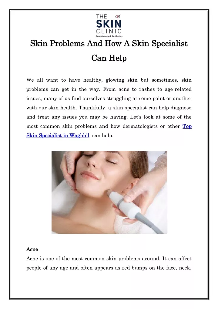 PPT - Top Skin Specialist in Waghbil | Call 91- 8291699161| The Skin ...