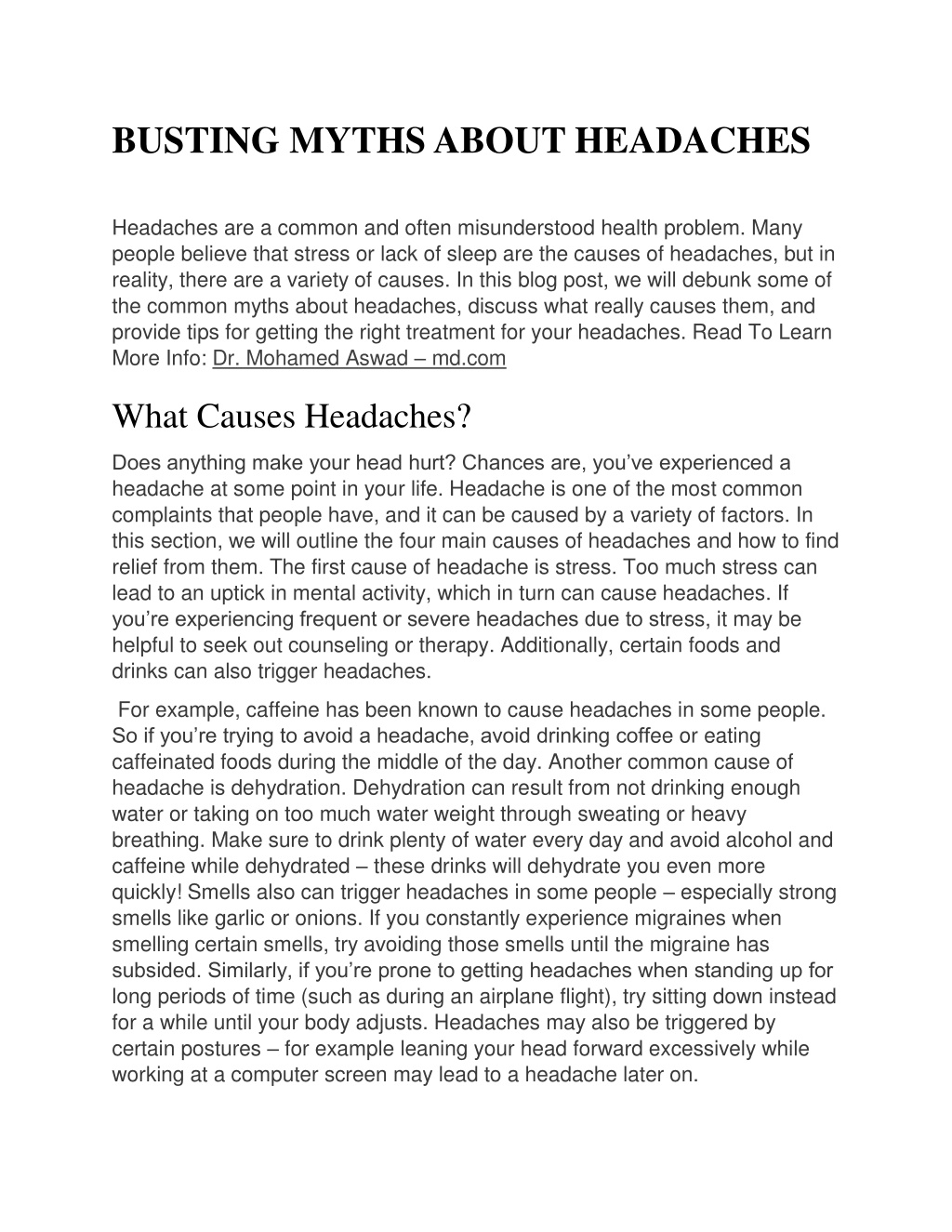 PPT - BUSTING MYTHS ABOUT HEADACHES PowerPoint Presentation, free ...