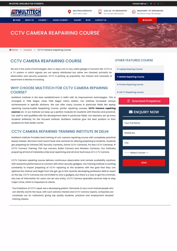 PPT - CCTV CAMERA REPAIRING COURSES PowerPoint Presentation, free ...