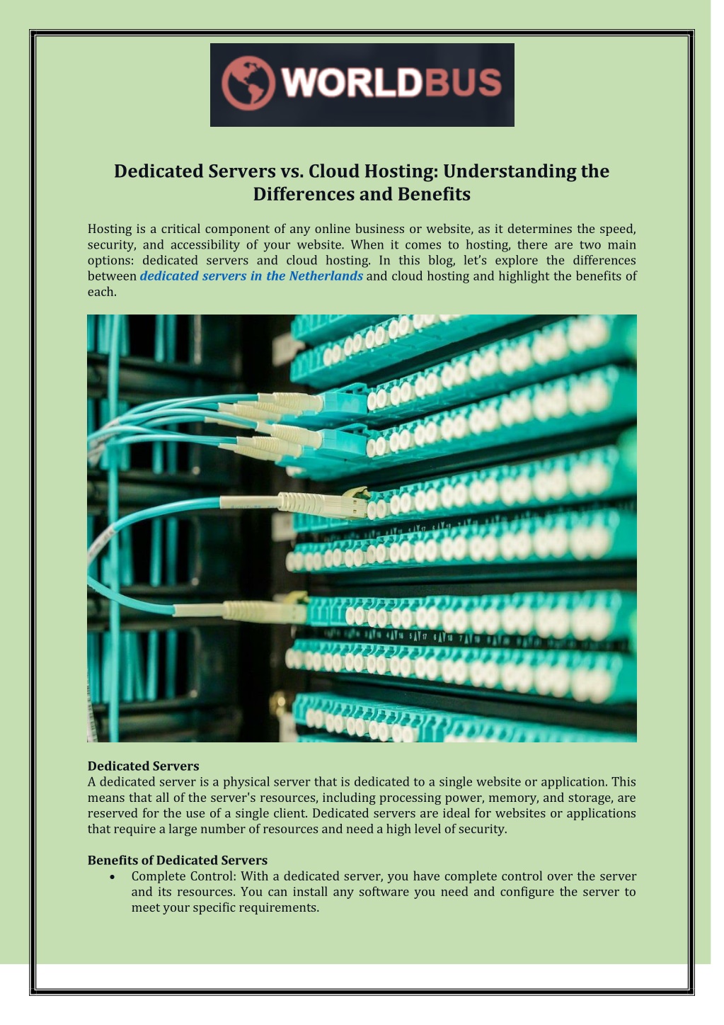 PPT - Dedicated Servers vs. Cloud Hosting: Understanding the Differences and Benefits PowerPoint ...