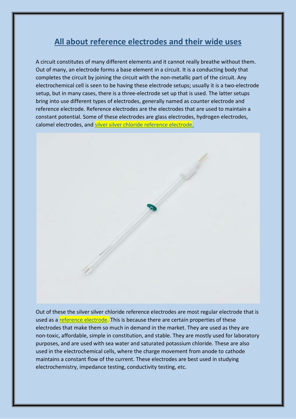 PPT - All about reference electrodes and their wide uses PowerPoint ...