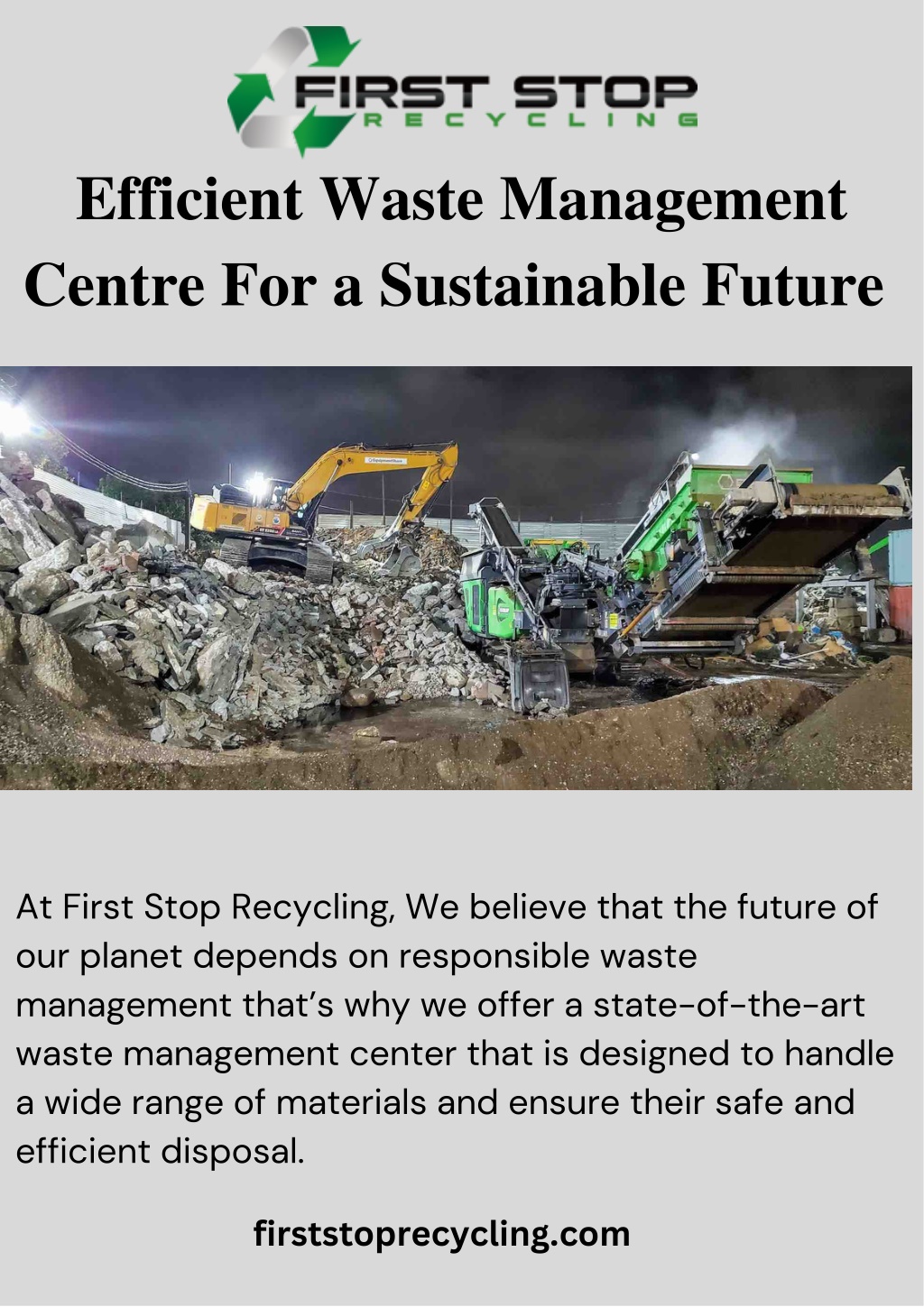 PPT - Efficient Waste Management Centre For a Sustainable Future ...