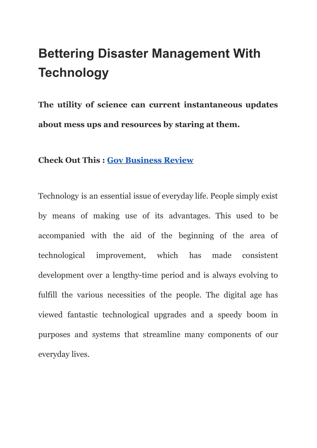 PPT - Bettering Disaster Management With Technology PowerPoint ...