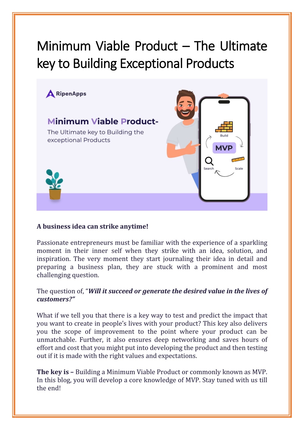 PPT - Minimum Viable Product – The Ultimate key to Building Exceptional ...