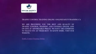 PPT - Traffic Control Training Online Onlinesafetytraining.ca ...