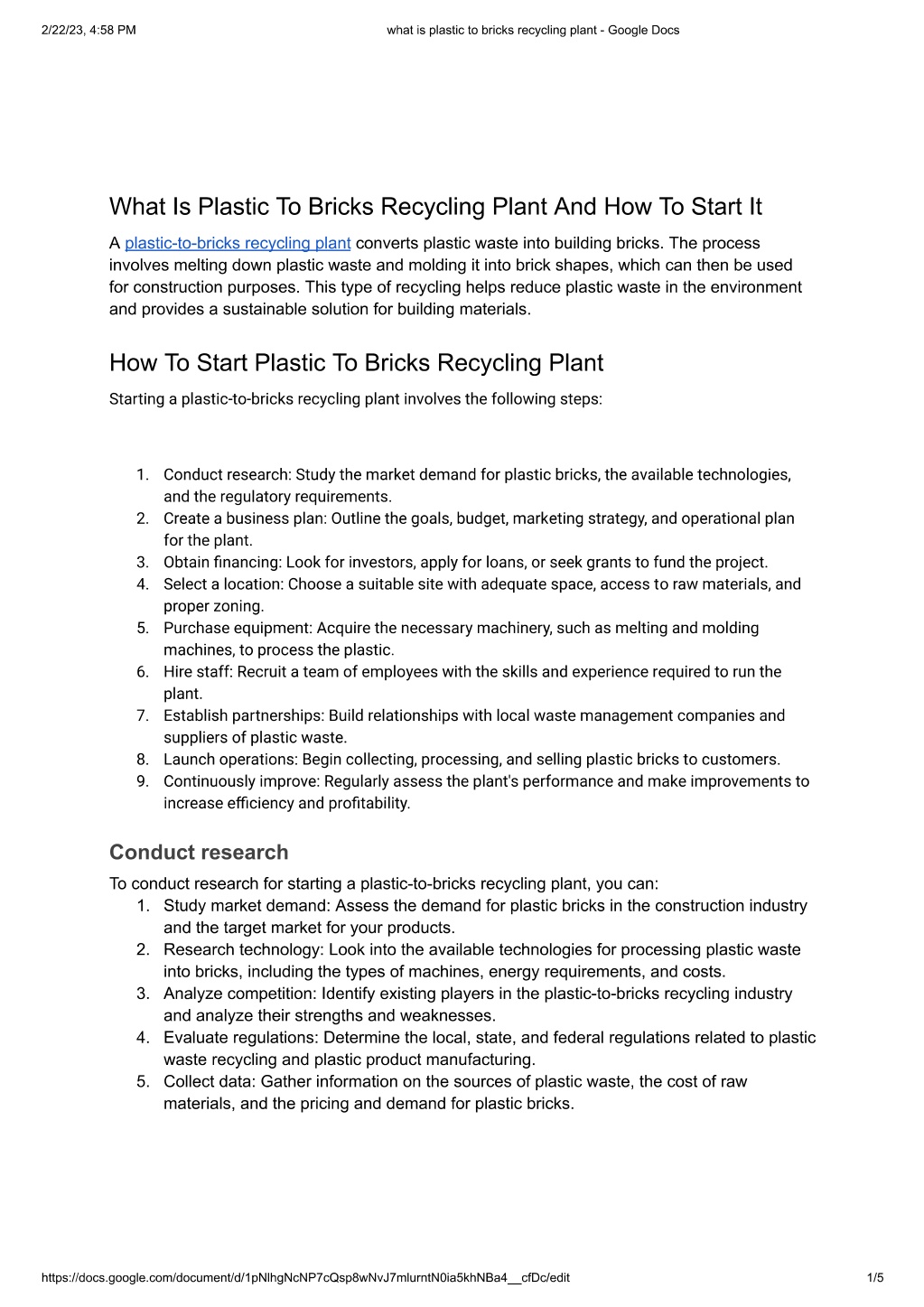 PPT - What Is Plastic To Bricks Recycling Plant And How To Start It ...