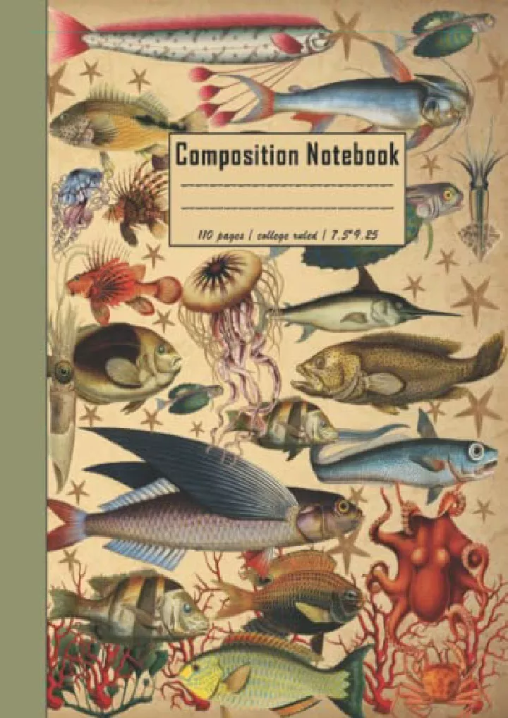 PPT - _PDF_ Composition Notebook: Vintage Sea Creatures Illustration ...