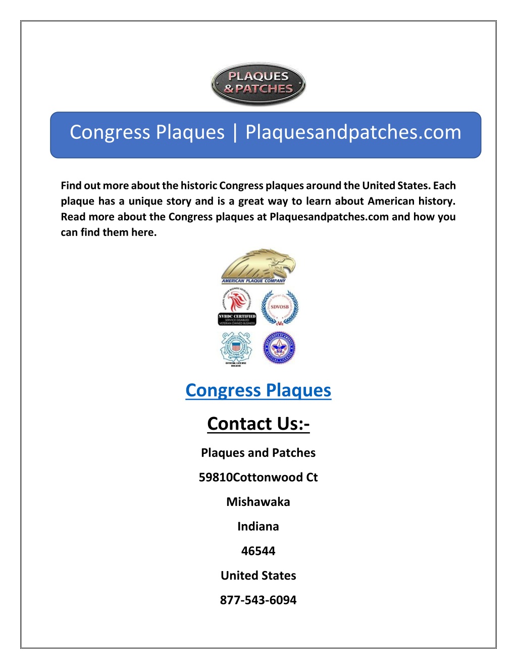 PPT - Congress Plaques | Plaquesandpatches.com PowerPoint Presentation ...