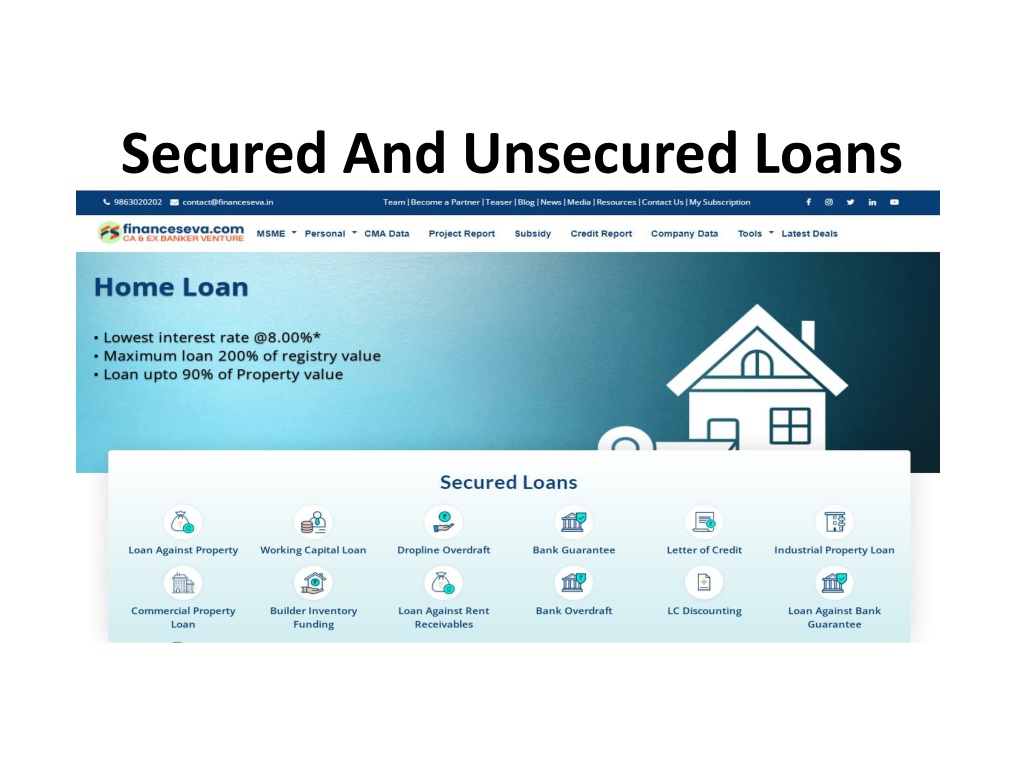 PPT - Secured And Unsecured Loans PowerPoint Presentation, free ...