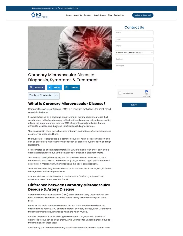 PPT - Coronary Microvascular Disease Diagnosis, Symptoms & Treatment ...