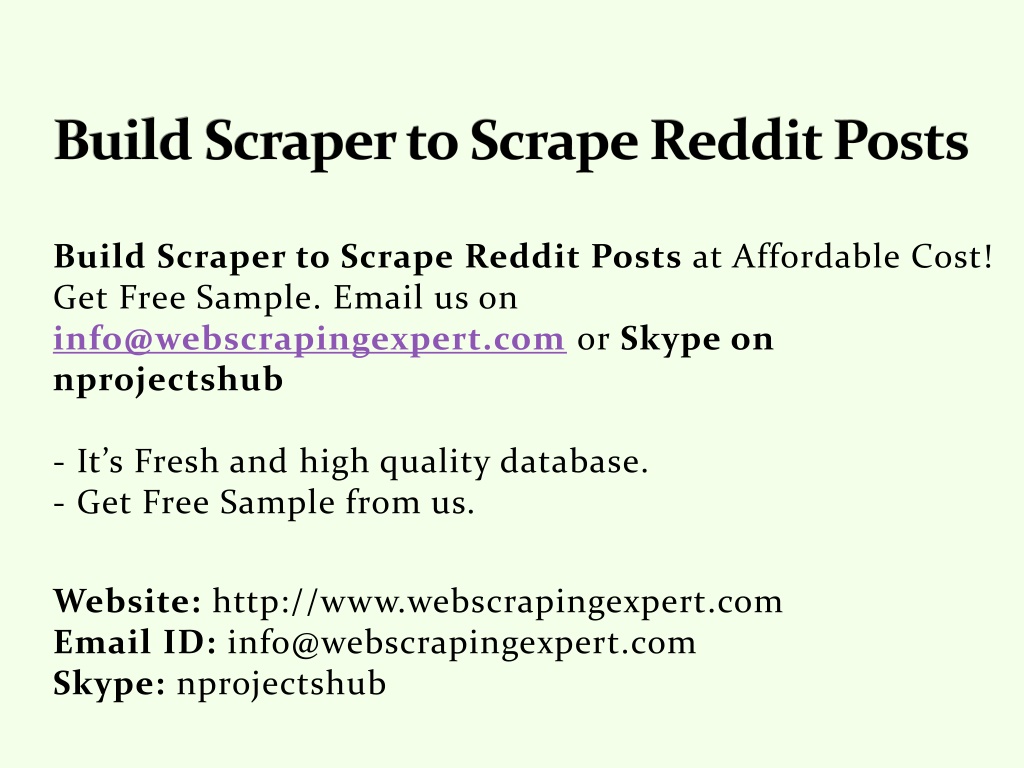 PPT - Build Scraper to Scrape Reddit Posts PowerPoint Presentation, free download - ID:11996951