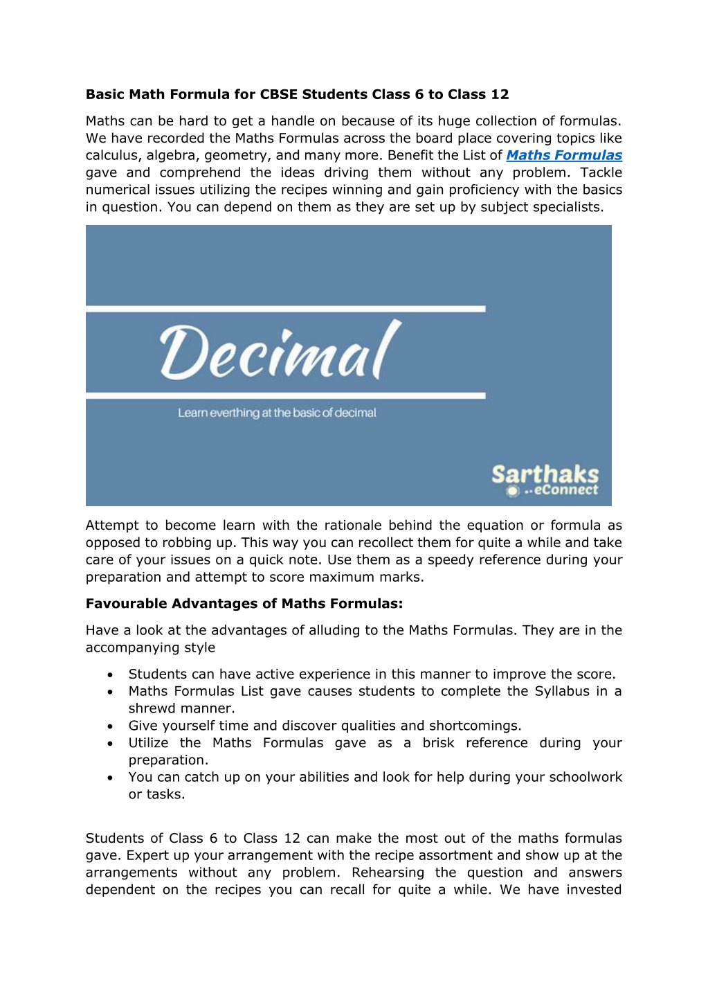 PPT - Basic Math Formula for CBSE Students Class 6 to Class 12 ...