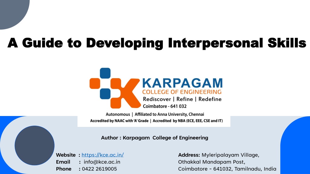 PPT - A Guide to Developing Interpersonal Skills PowerPoint ...