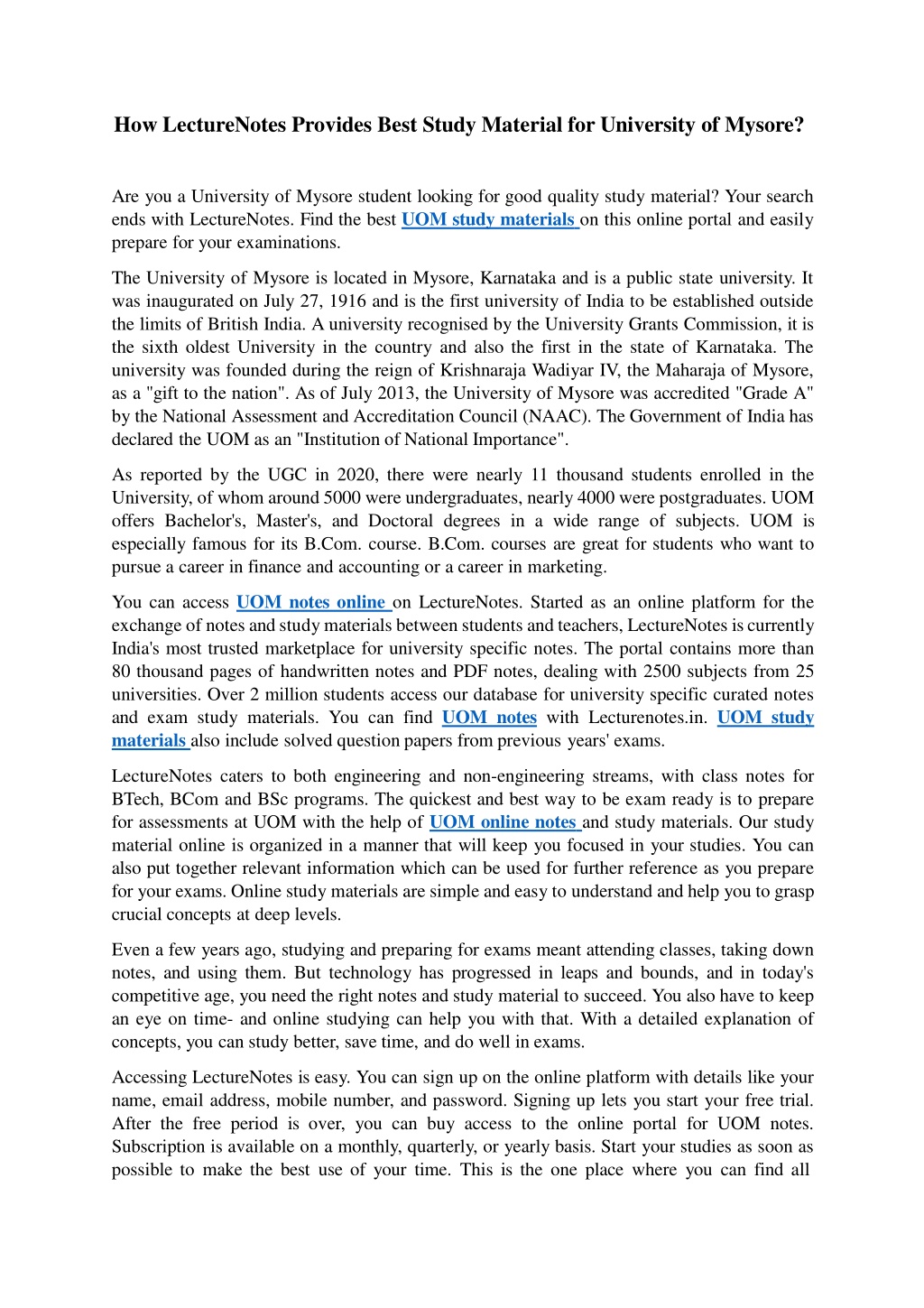 PPT - How Lecturenotes provides best Study Material for university of ...
