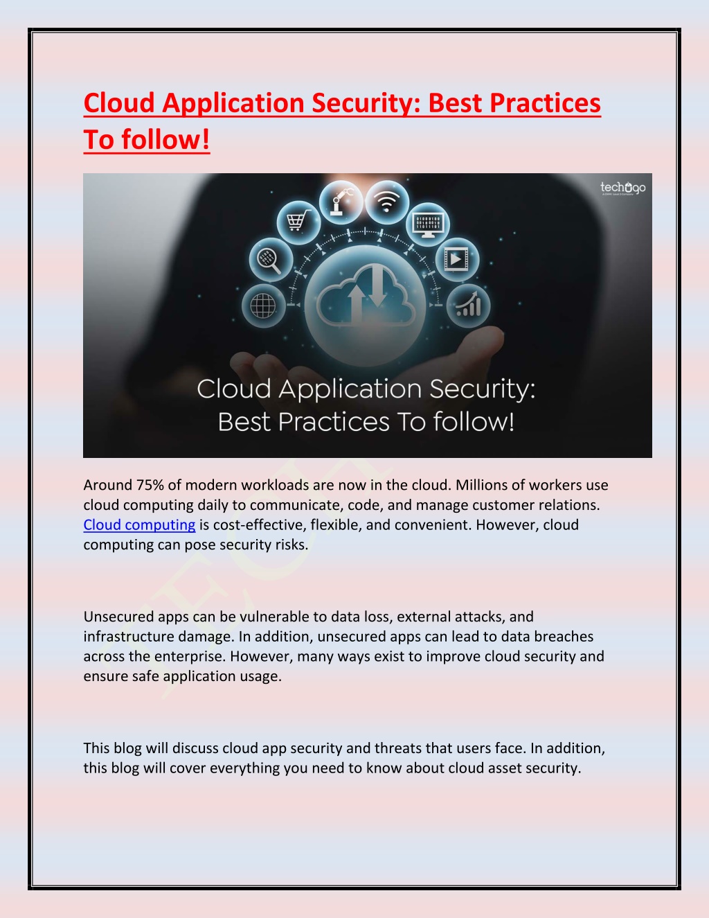PPT - Cloud Application Security Best Practices To follow PowerPoint Presentation - ID:12003994