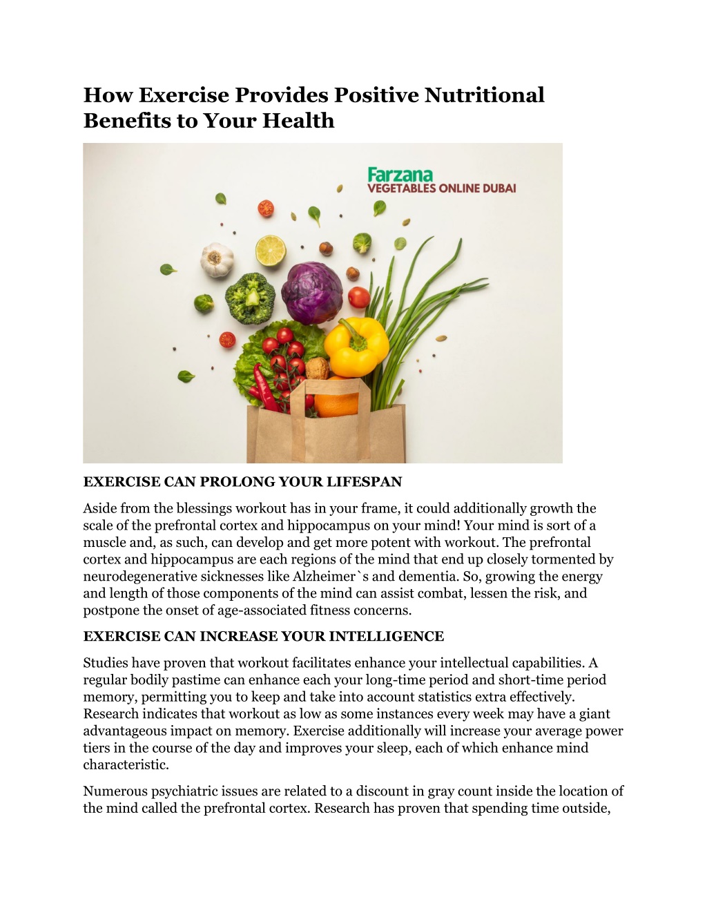 PPT - How Exercise Provides Positive Nutritional Benefits to Your ...
