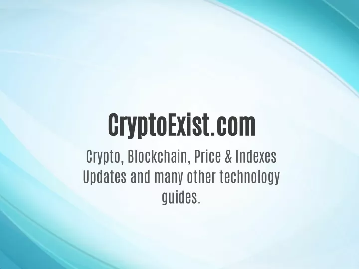 PPT - Crypto Exist PowerPoint Presentation, free download - ID:12005112