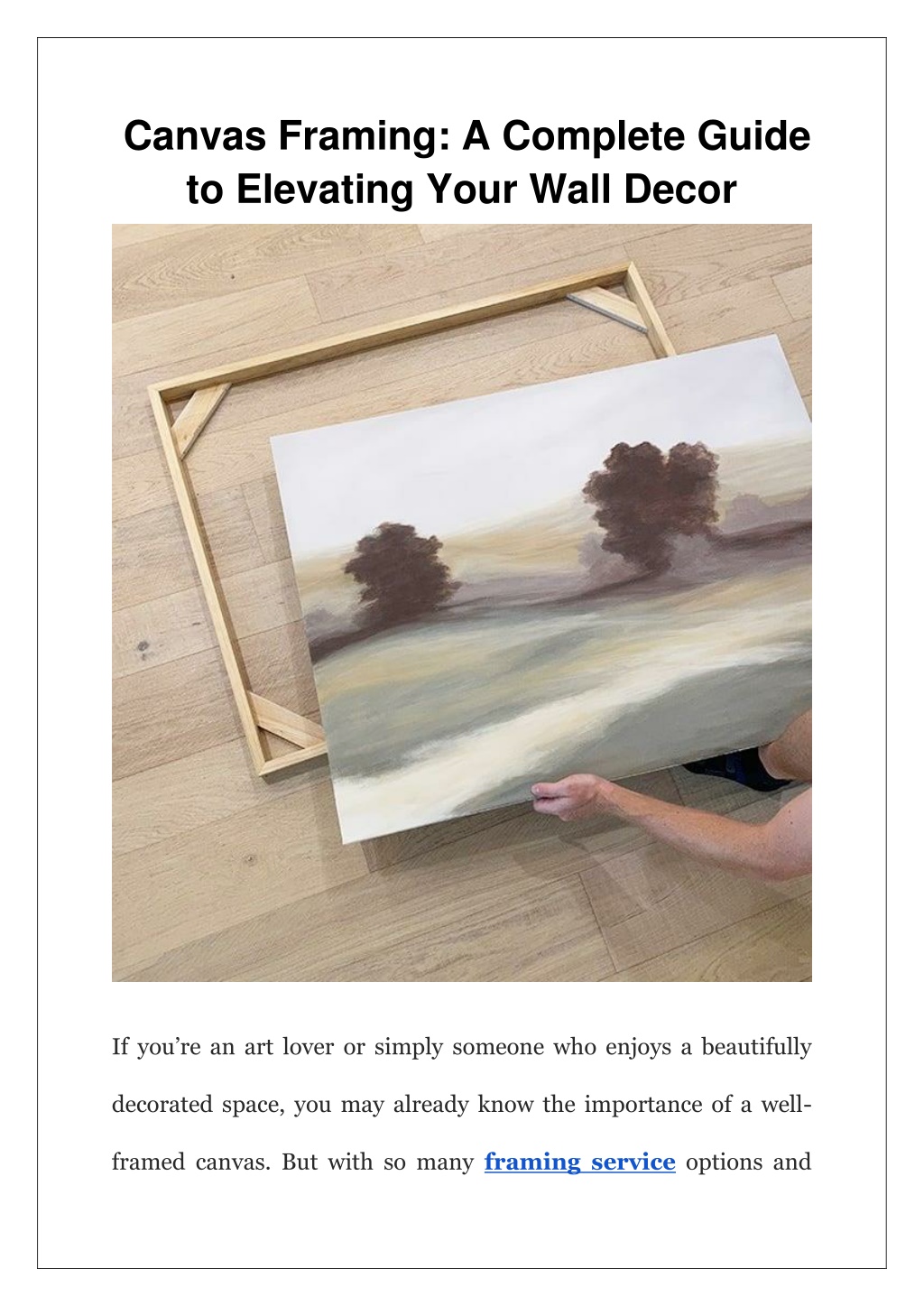 PPT - Canvas Framing A Complete Guide to Elevating Your Wall Decor ...
