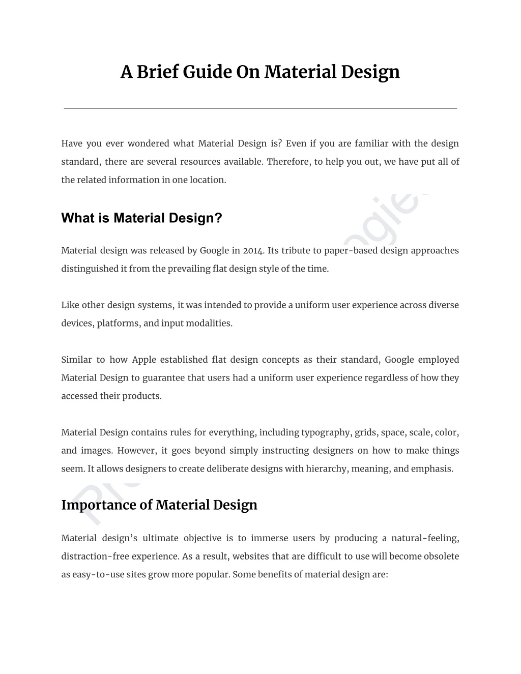 PPT - A Brief Guide On Material Design PowerPoint Presentation, free ...