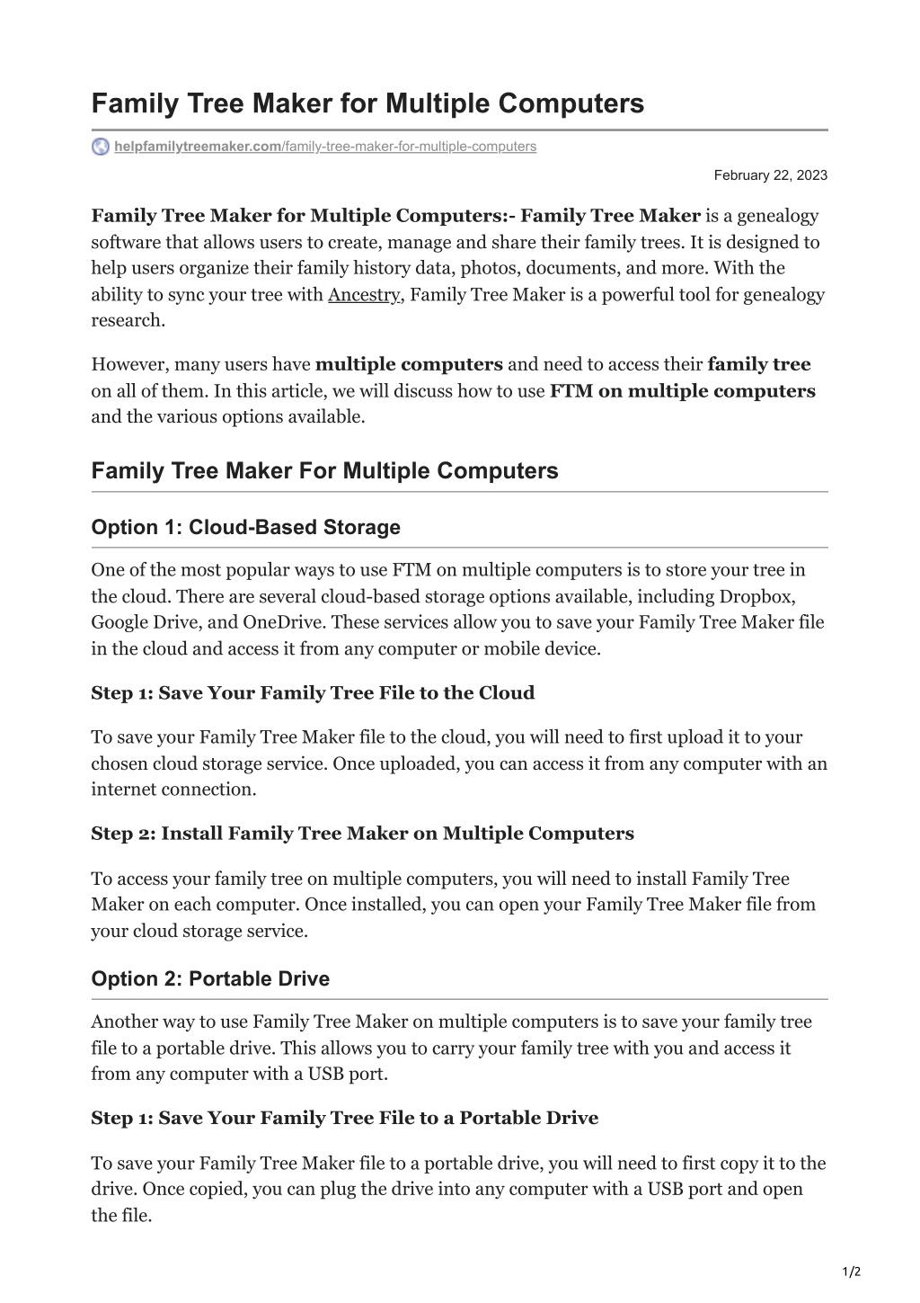 PPT - Family Tree Maker for Multiple Computers PowerPoint Presentation ...