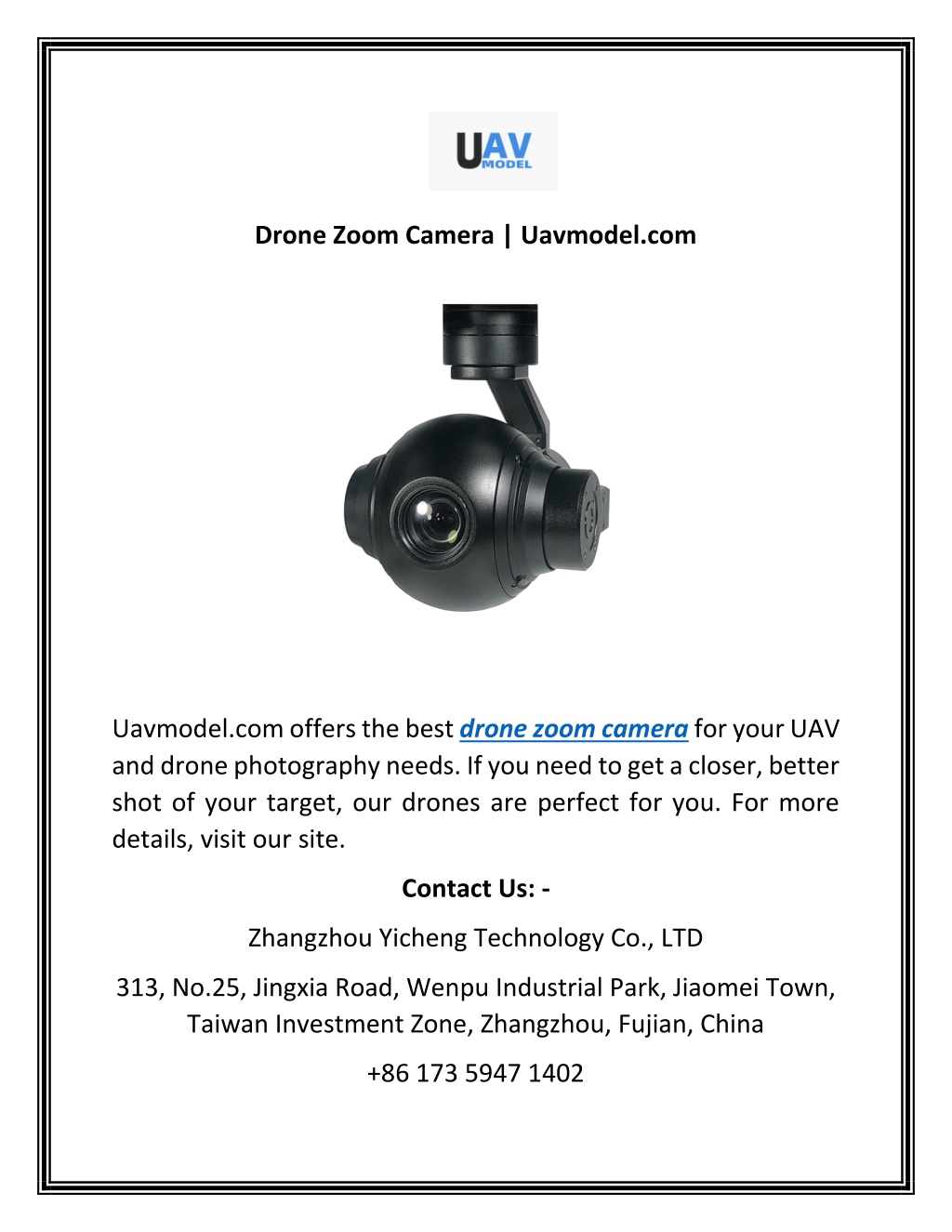 PPT - Drone Zoom Camera | Uavmodel.com PowerPoint Presentation, free ...