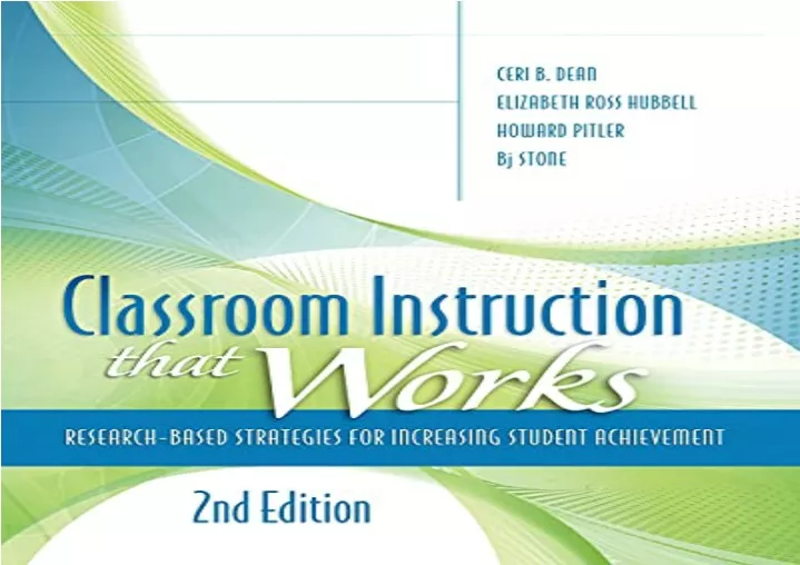 Ppt Pdf Book Classroom Instruction That Works Research Based