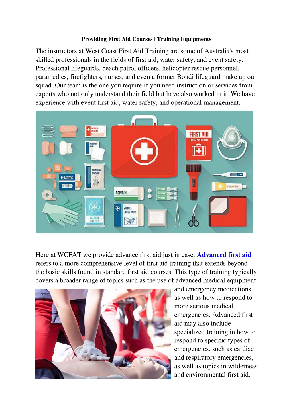 PPT - Providing First Aid Courses - Training Equipments PowerPoint ...