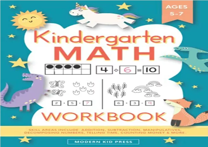 PPT - [READ PDF] Kindergarten Math Workbook: Kindergarten and 1st Grade ...