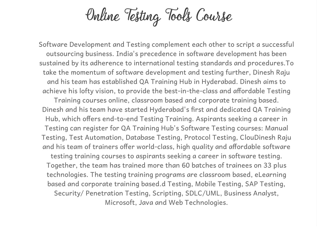PPT - Online Testing Tools Course PowerPoint Presentation, free ...