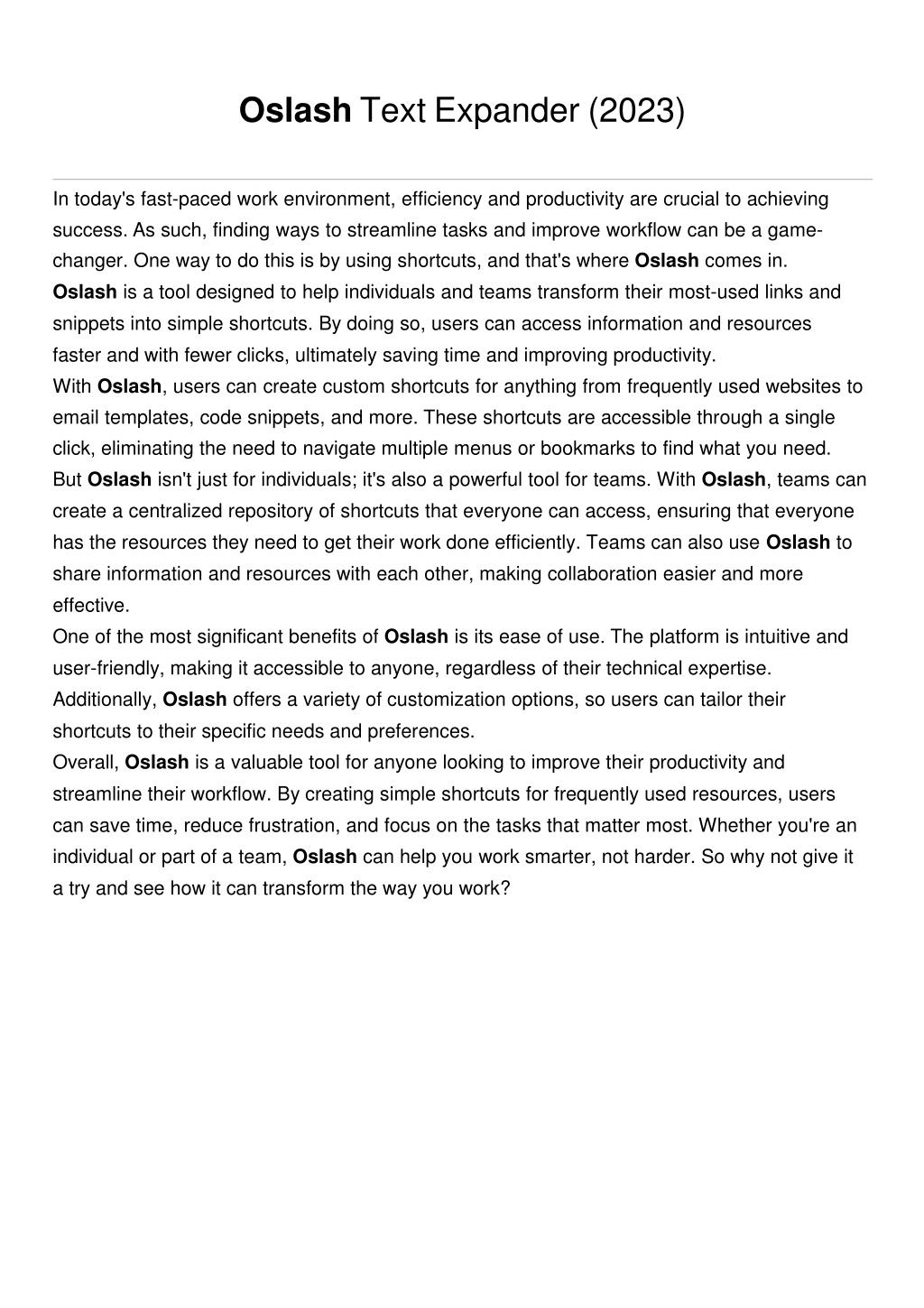 PPT - Oslash Text Expander (2023) PowerPoint Presentation, free ...