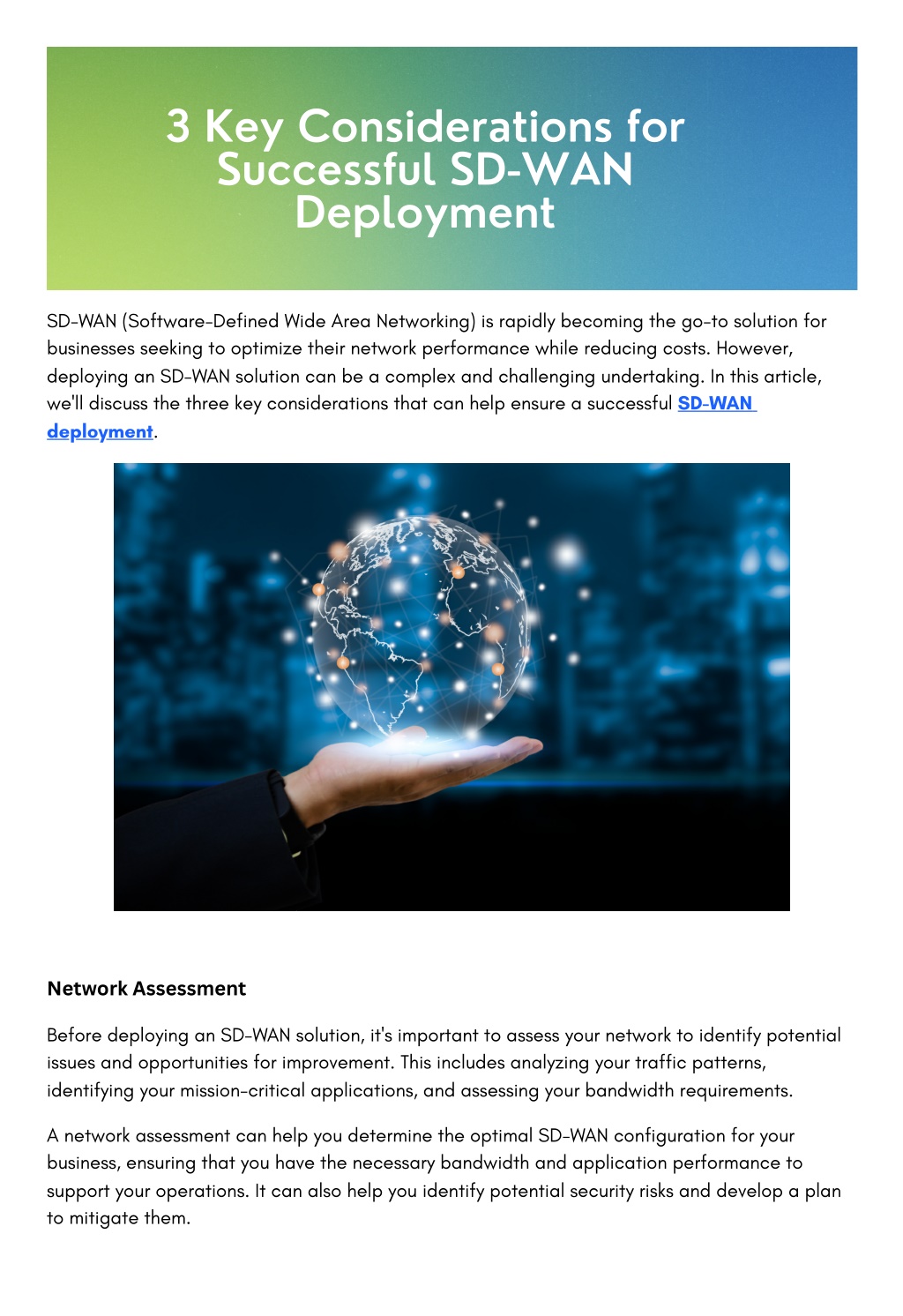 PPT - 3 Key Considerations for Successful SD-WAN Deployment - Digital ...