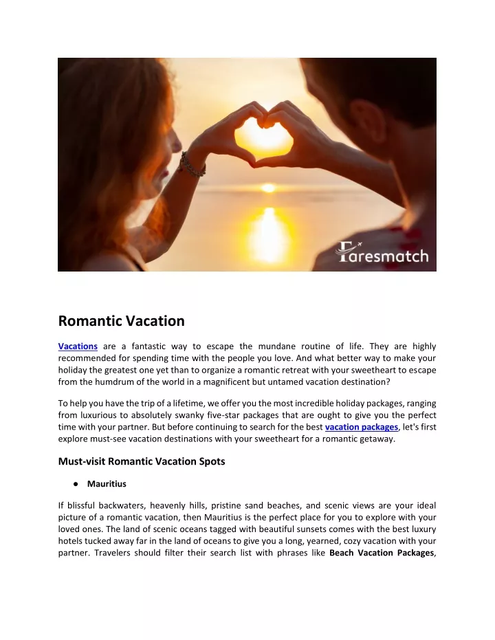 PPT - Romantic Vacation PowerPoint Presentation, free download - ID:12026709