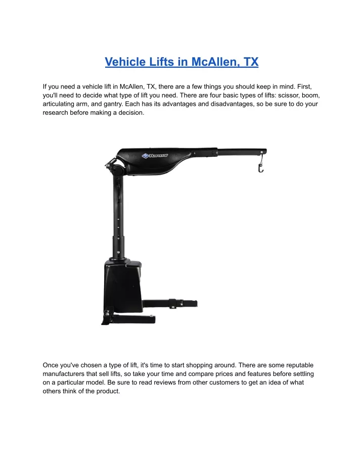 PPT - Vehicle Lifts in McAllen, TX PowerPoint Presentation, free ... PPT - Vehicle Lifts in McAllen, TX PowerPoint Presentation, free ...