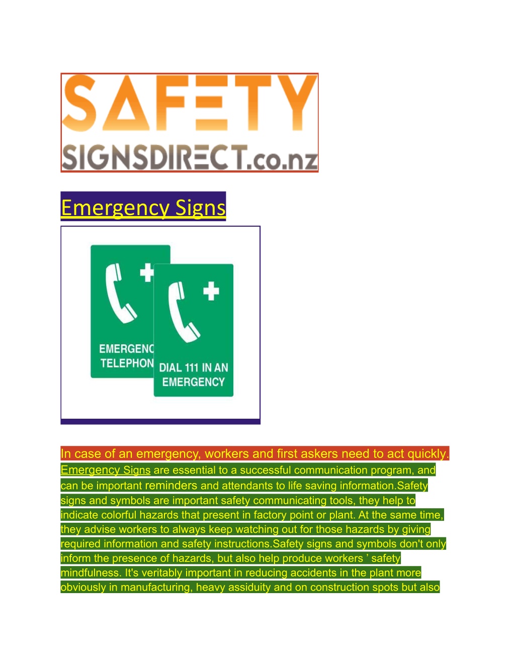 PPT - Emergency Signs PowerPoint Presentation, free download - ID:12027577