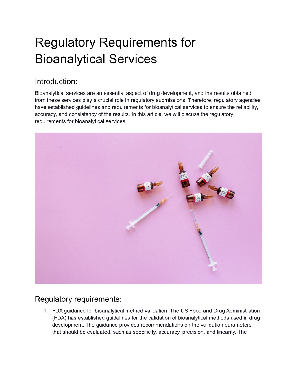 PPT - Regulatory Requirements for Bioanalytical Services PowerPoint ...