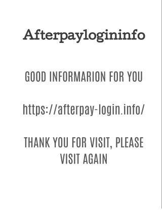 afterpaylogin info Online Presentations Channel