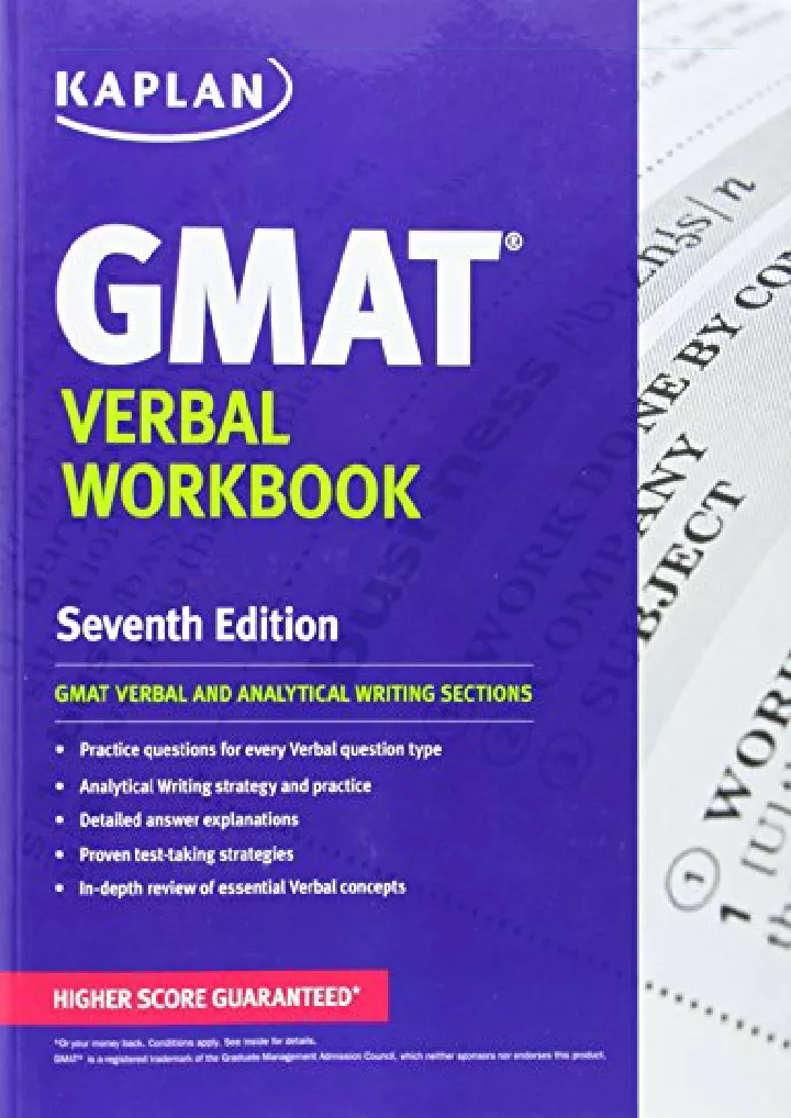 PPT - (PDF/DOWNLOAD) Kaplan GMAT Verbal Workbook (Kaplan Test Prep ...