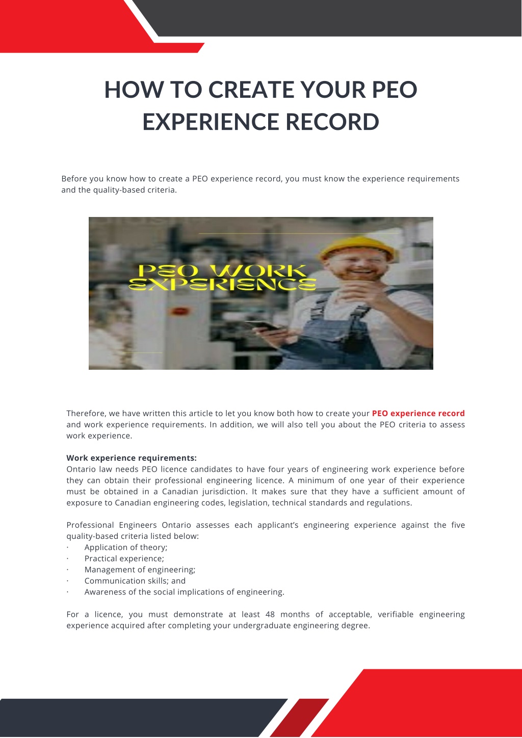 PPT - How To Create Your PEO Experience Record PowerPoint Presentation ...